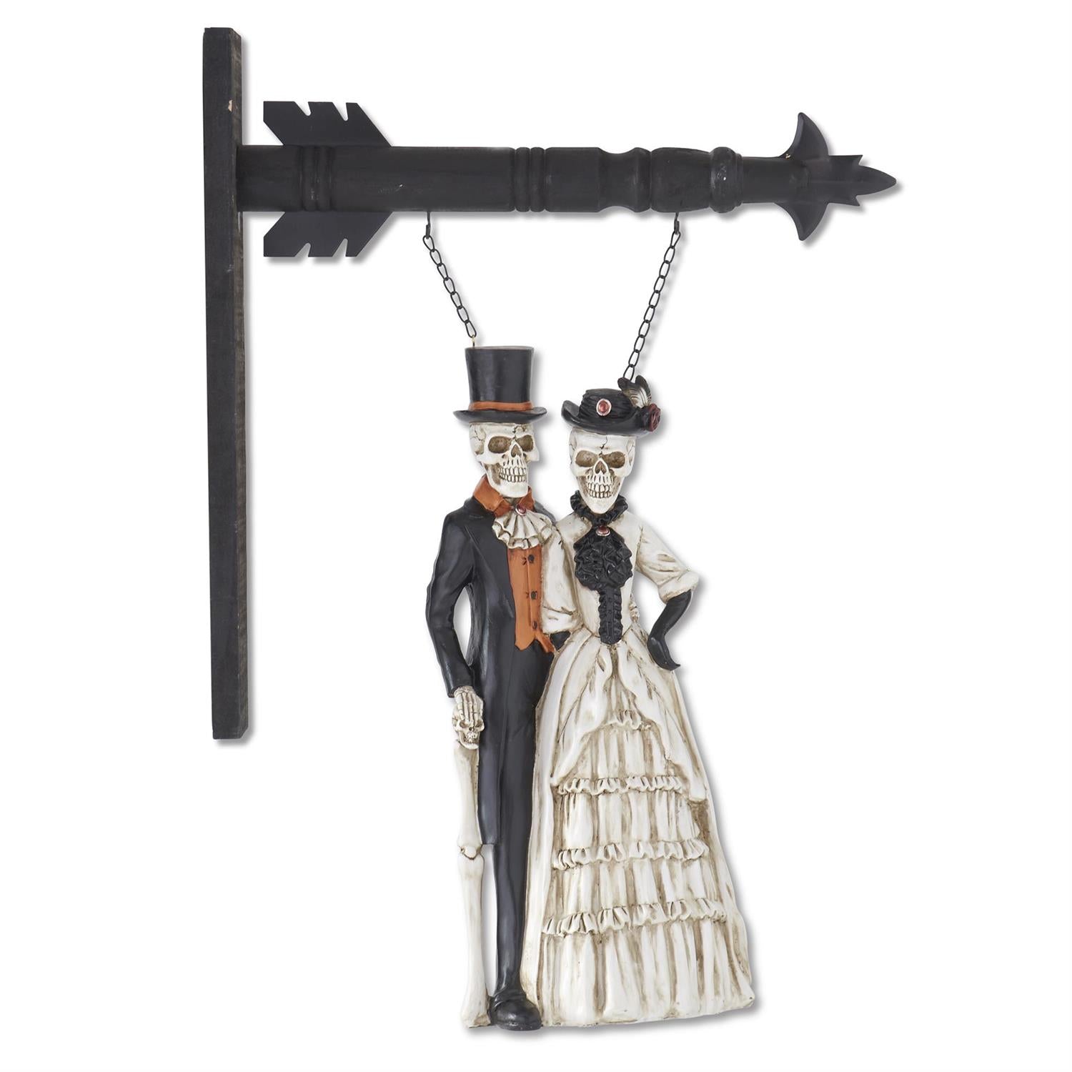 Formal Dressed Skeleton Couple Hanging Arrow Replacement Sign – Salty Home